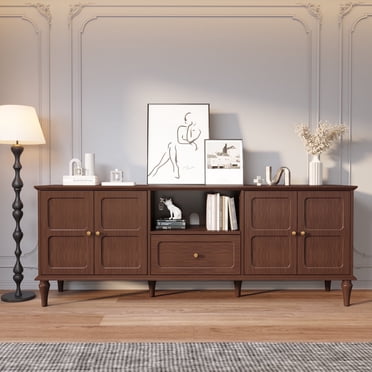 Entertainment Center with Bookshelves, Farmhouse TV Stand for 70 Inch ...