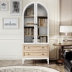 Frhnenha, Bookshelf, 81" Tall Arched Bookcase with 6 Shelves Doors ...