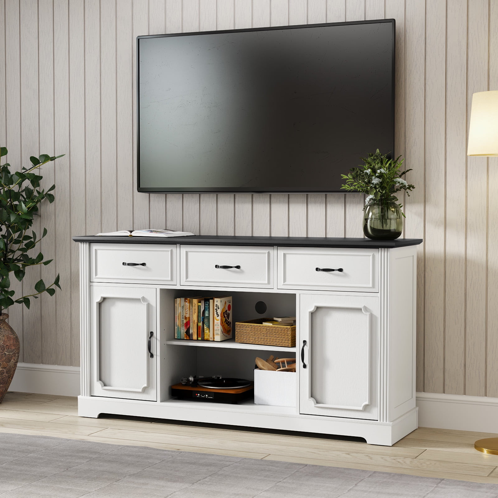 HLR Mid Century 60" TV Stand for TV up to 65", Entertainment Center ...