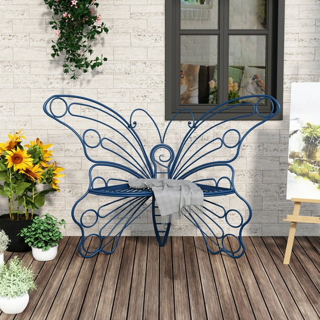 Free Shipping! HLR Outdoor Bench with Butterfly Inspired Pattern, 50 ...