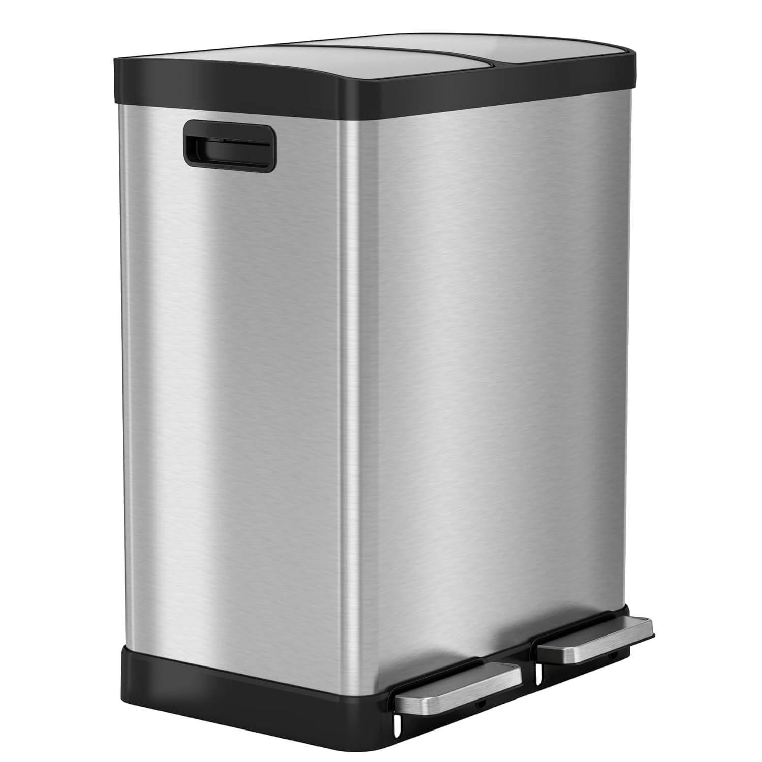 HLS Commercial 16 Gal Fire Resistant Step Recycle Bin and Trash Can ...