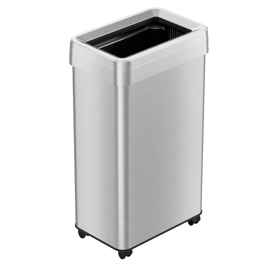 HLS Commercial HLMHLS18UOTM Open Top Trash Can Receptacle with Wheels ...