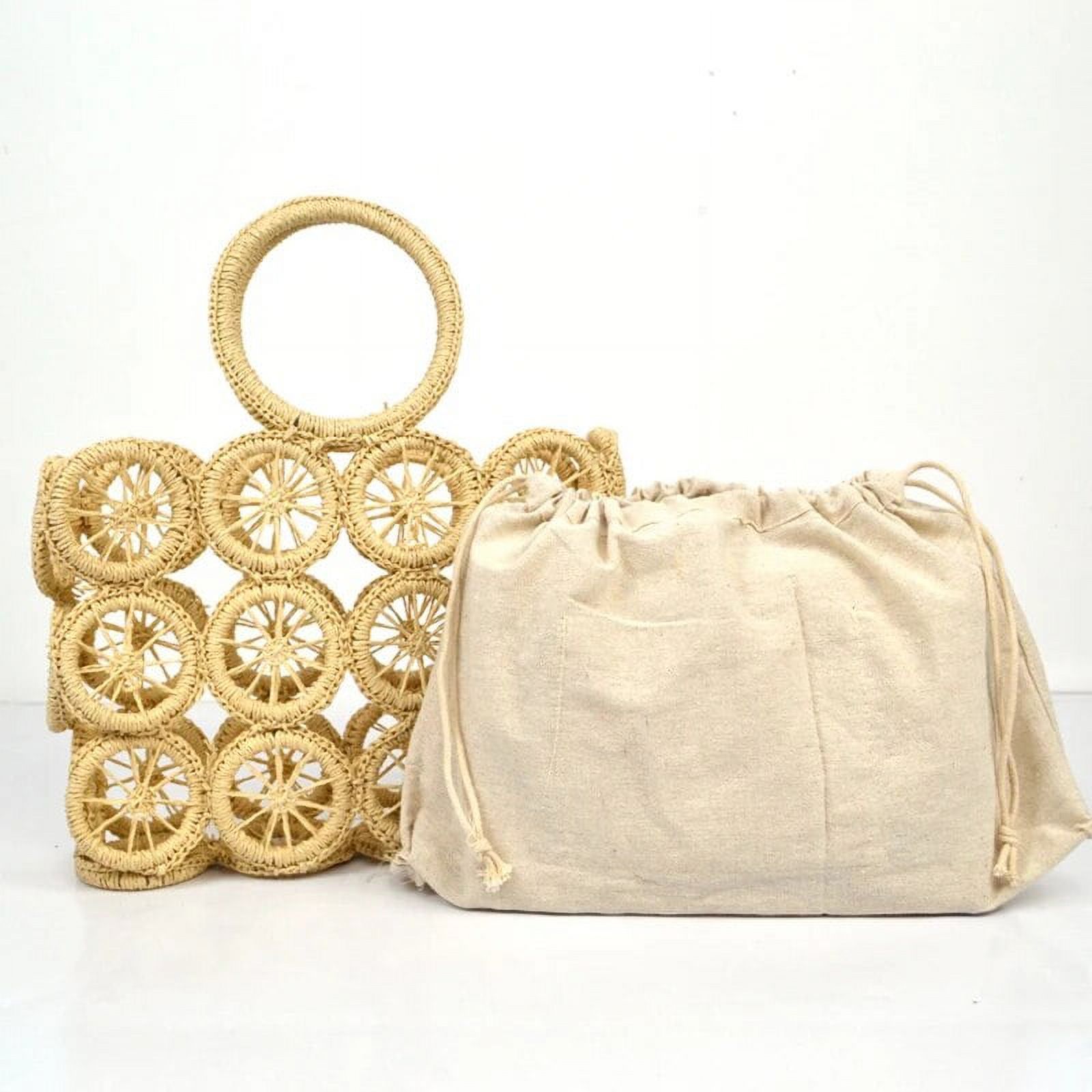 HLSOHJP Fashion Rattan Hollow Straw Bags Wicker Woven Women Handmade ...