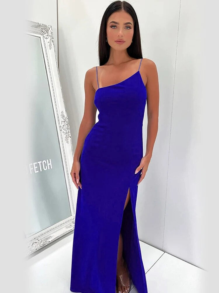 HLSOHJP High Stretch Backless Sexy Dress Women Diagonal Collar Bandage ...