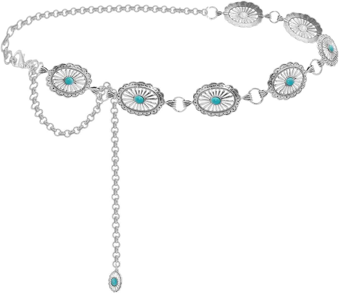 HLSOHJP Metal Western Country Chain Belts for Women Waist Chain Belt ...