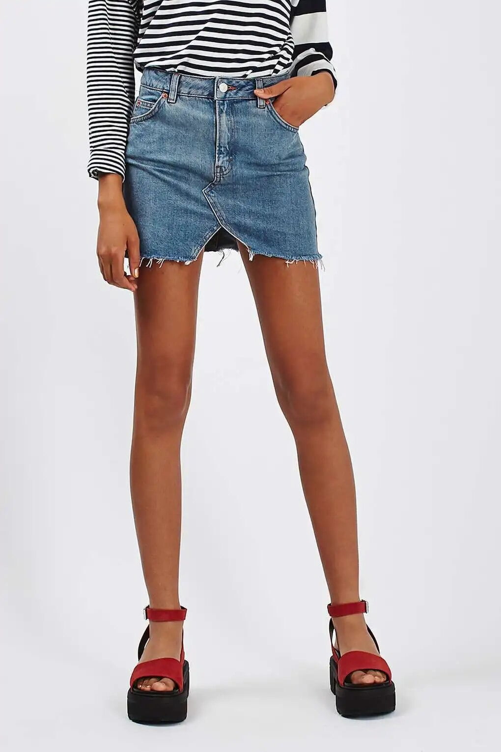 HLSOHJP New Women's Summer Denim Skirt Fashion Sexy Mini Skirt Star ...