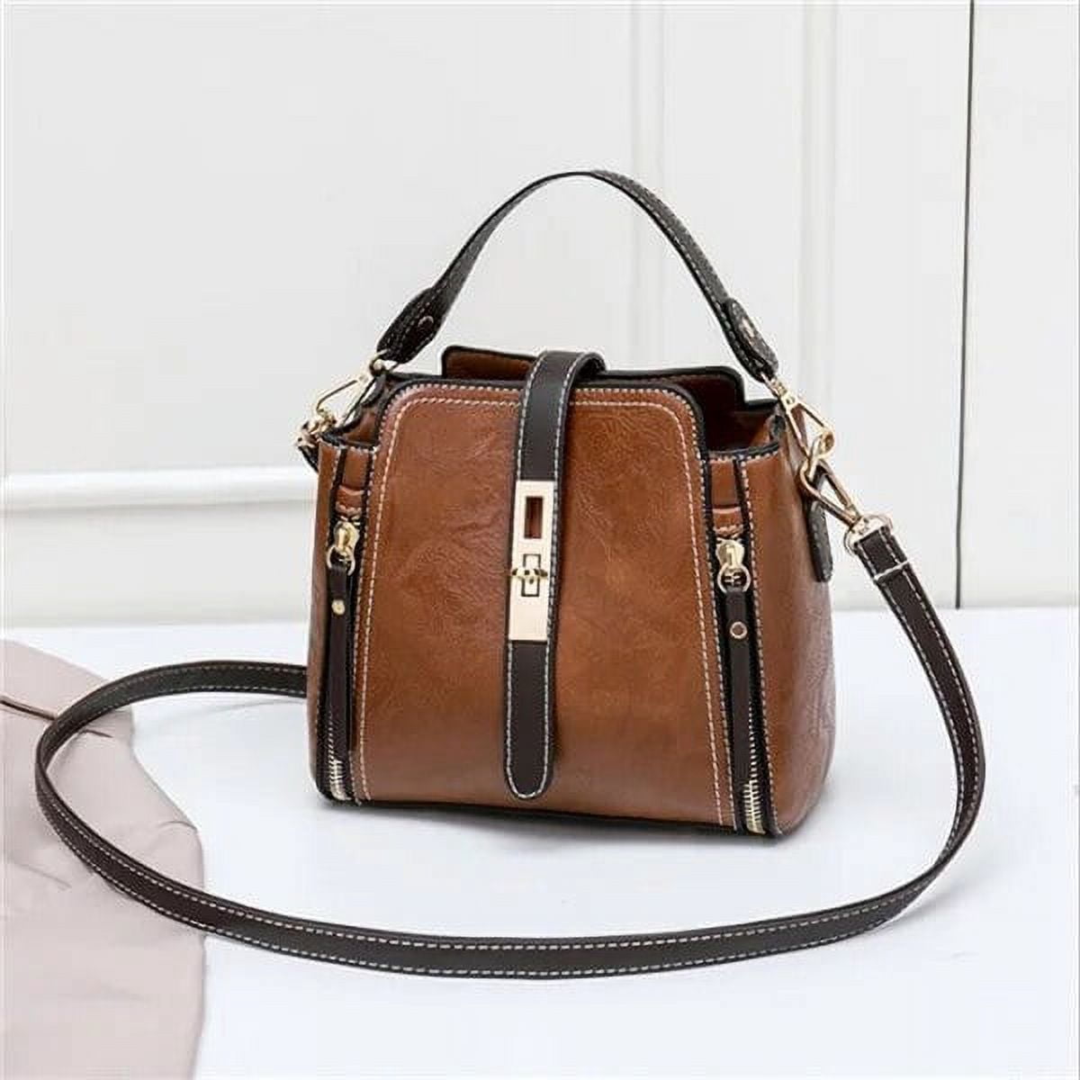 HLSOHJP PU Leather Handbags for Women Designer Top Handle Bag Vintage ...