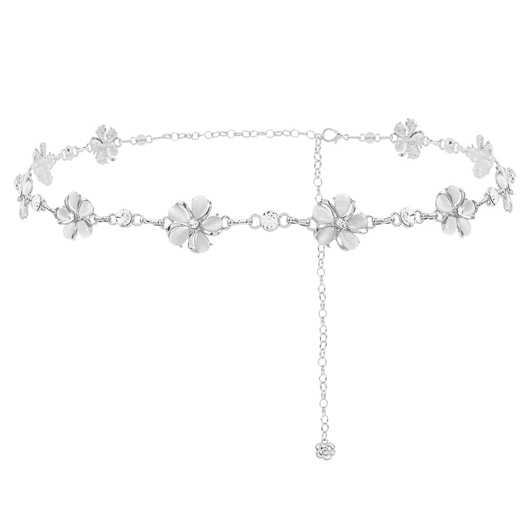 HLSOHJP Rhinestone Waist Chain Belt Flower Pendant Belly Belly Body ...