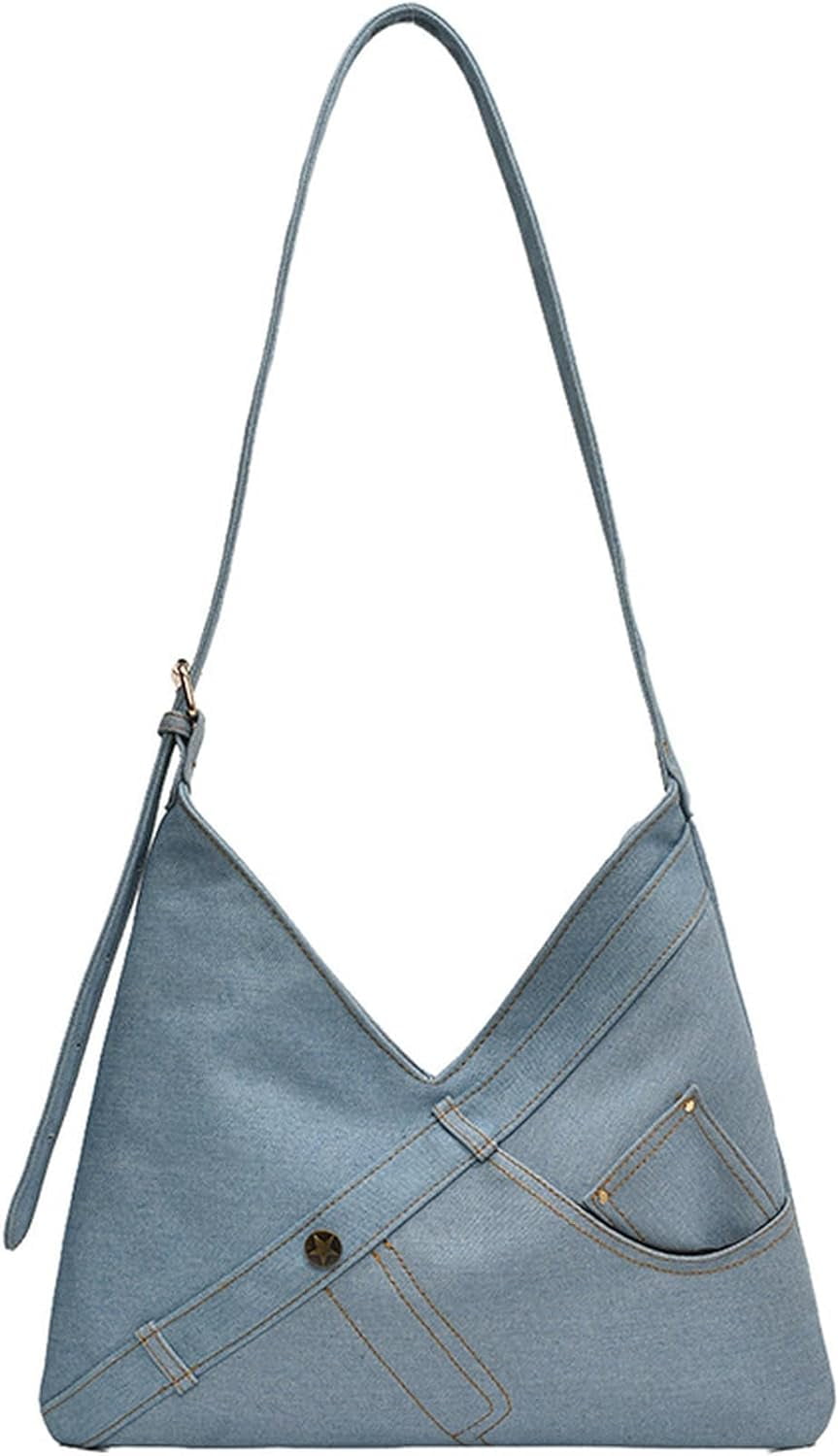 HLSOHJP Slouchy Denim Underarm Shoulder Bag Hobo Bags Women Retro ...