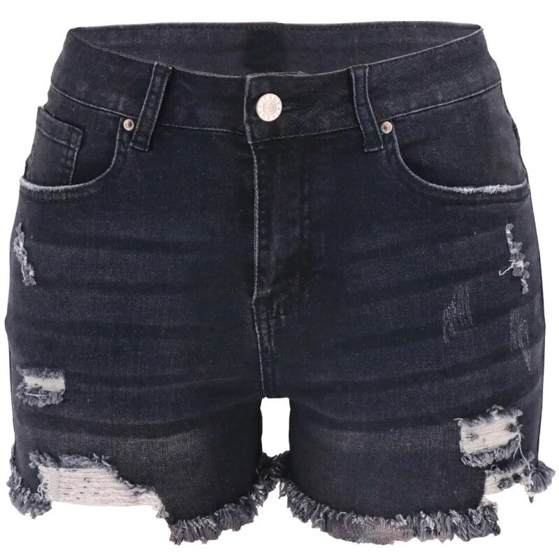 HLSOHJP Summer New 4 Colors Denim Shorts For Women Fashion Ripped High ...