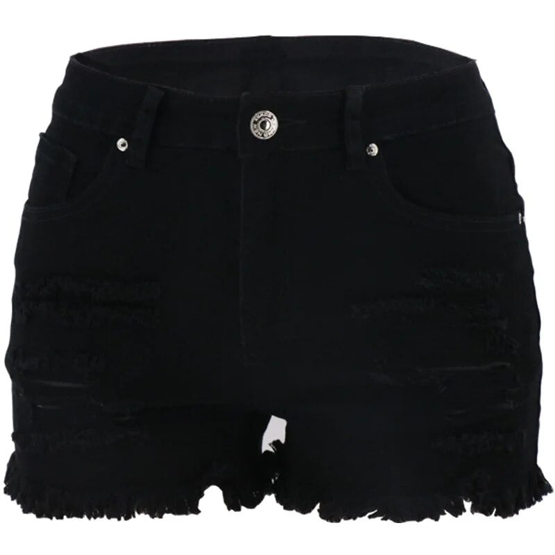 HLSOHJP Summer New Woman Black and White High Waist Denim Shorts ... HLSOHJP Summer New Woman Black and White High Waist Denim Shorts ...