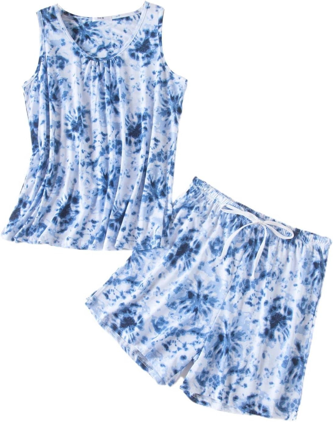 HLSOHJP Women's 2 Piece Cartoon Shorts Pajamas Set Cotton Pjs Short ...