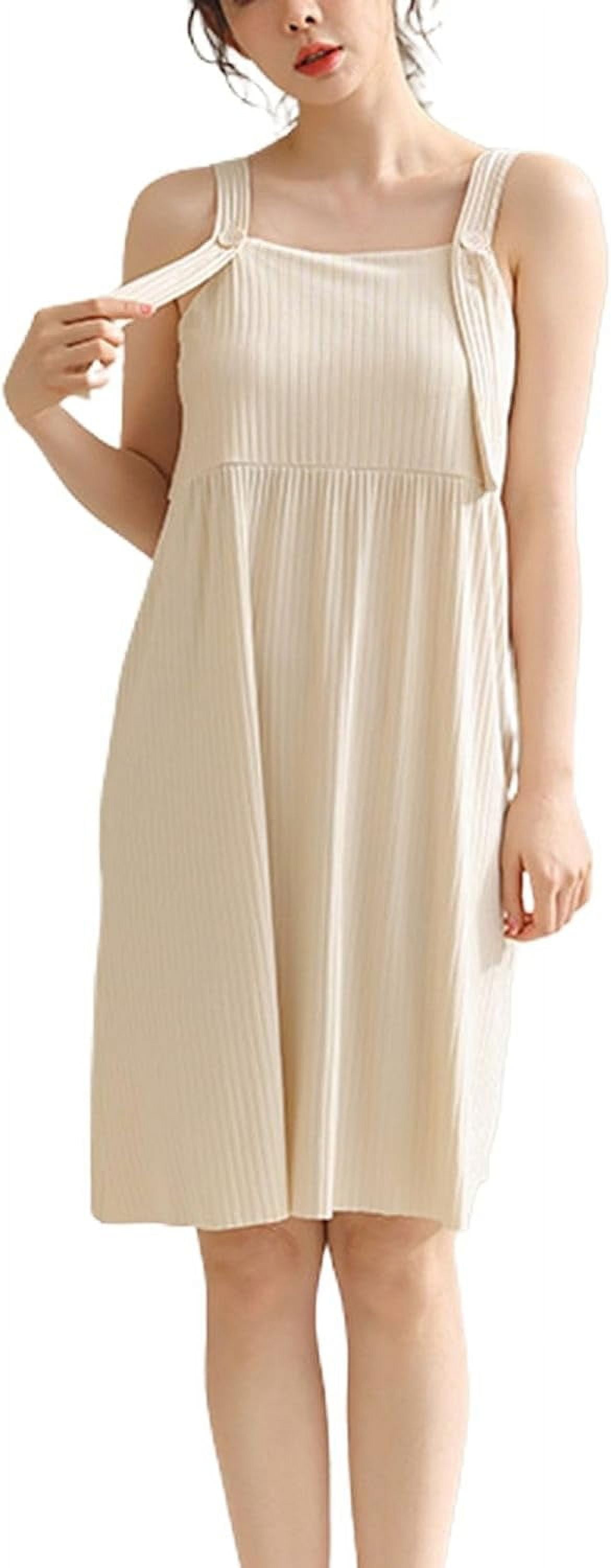 HLSOHJP Women's Cute Nightgown Ribbed Knit V Neck Summer Long Sleep ...