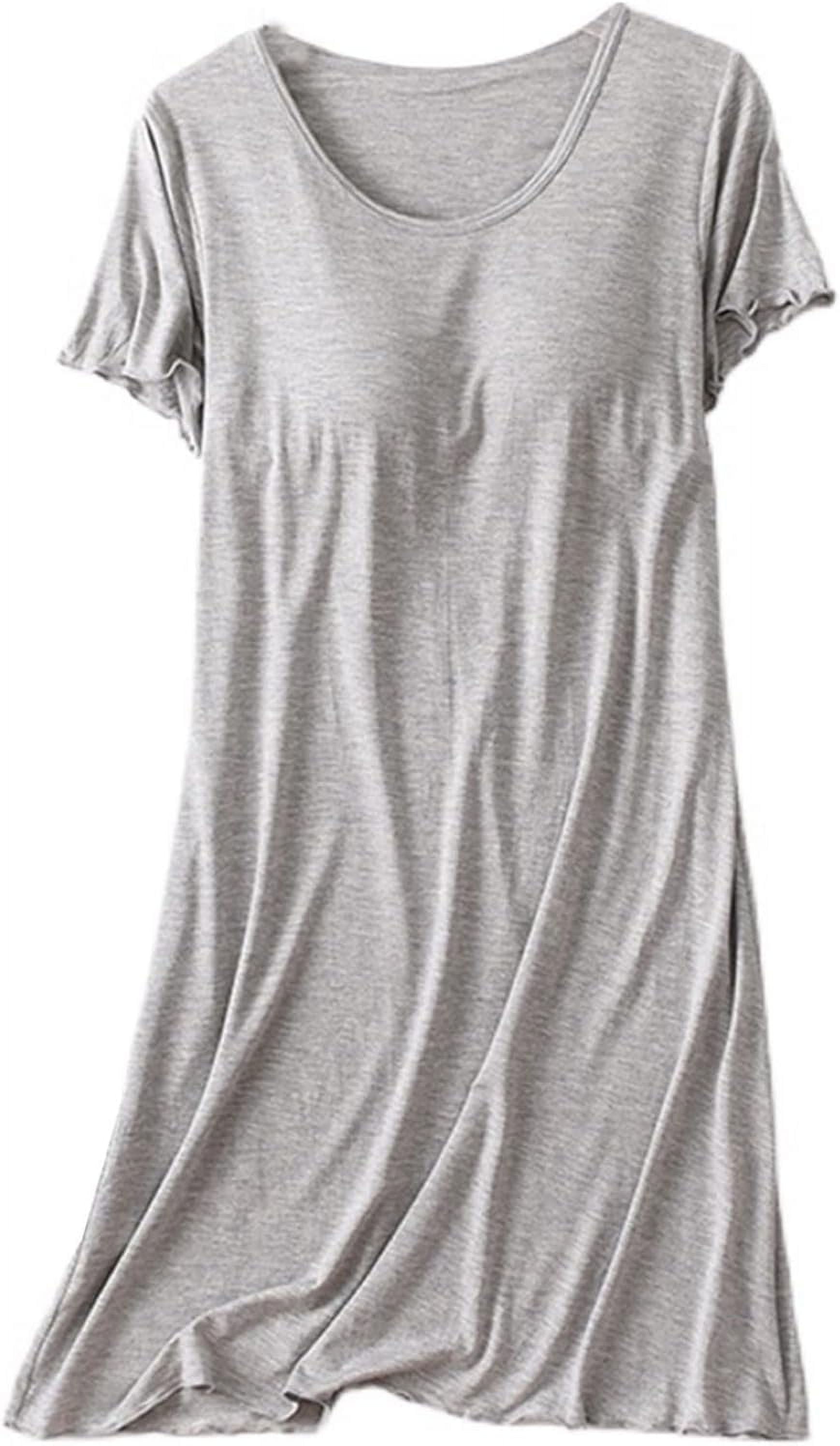 HLSOHJP Women's Soft Nightgown Frilly Sleep Dress Summer Short Sleeve ...