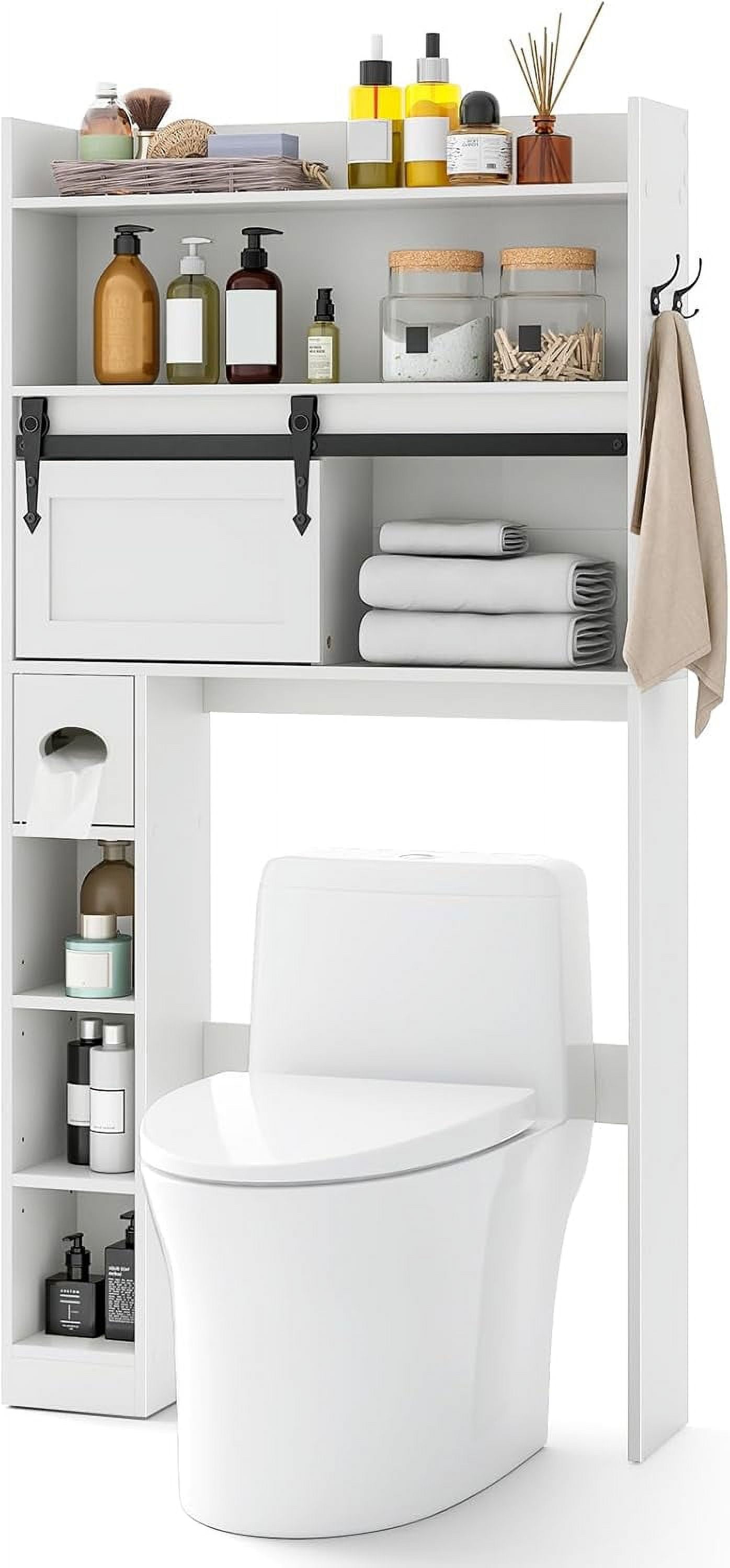 HLTDPO Over The Toilet Storage Cabinet 6-Tier Freestanding Above Toilet ...