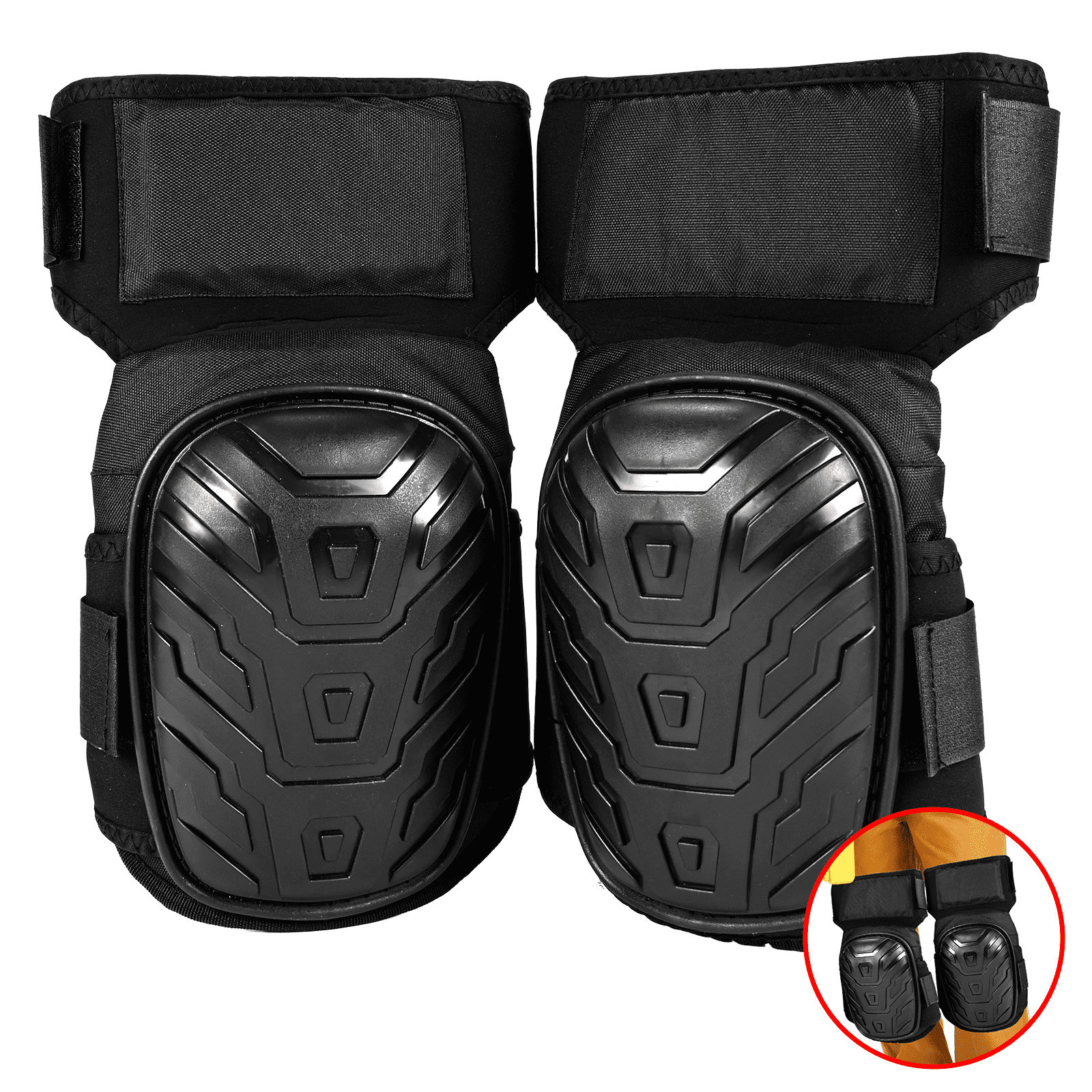 HLTHZONE Knee Pads, Heavy Duty Gel, Cushioned Foam, Adjustable Straps ...