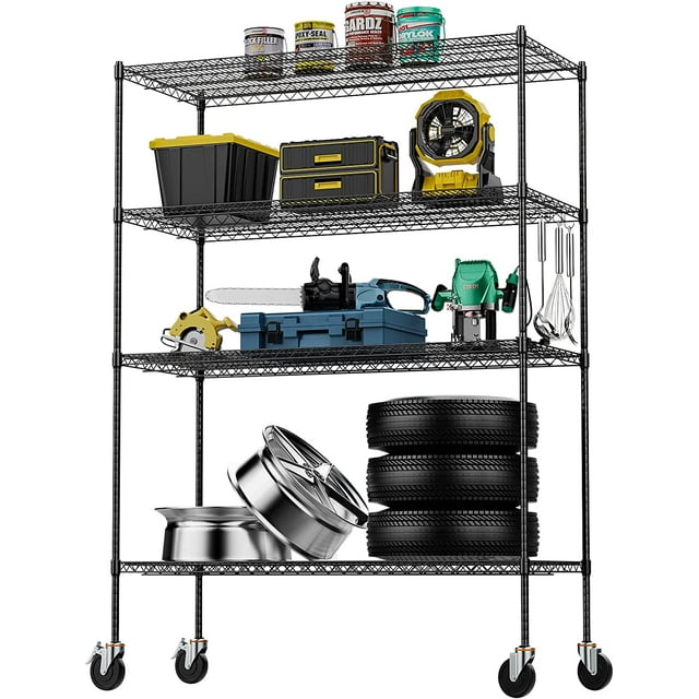 HLTIDUJ Wire Shelving Unit with Wheels Heavy Duty Commercial-Grade ...
