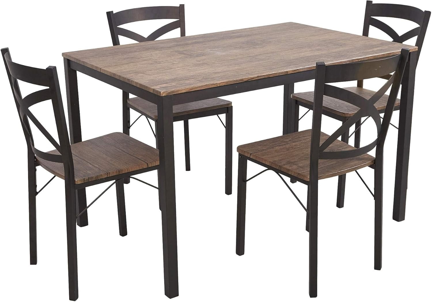 HLTJDUN Mid Century Modern Dining Table Set for 4 Rectangle Table with ...