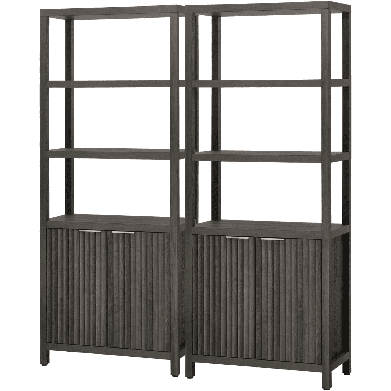 HLTJDUN Oxford Bookshelf Tall Book Shelf with Doors Cabinet 5-Tier ...