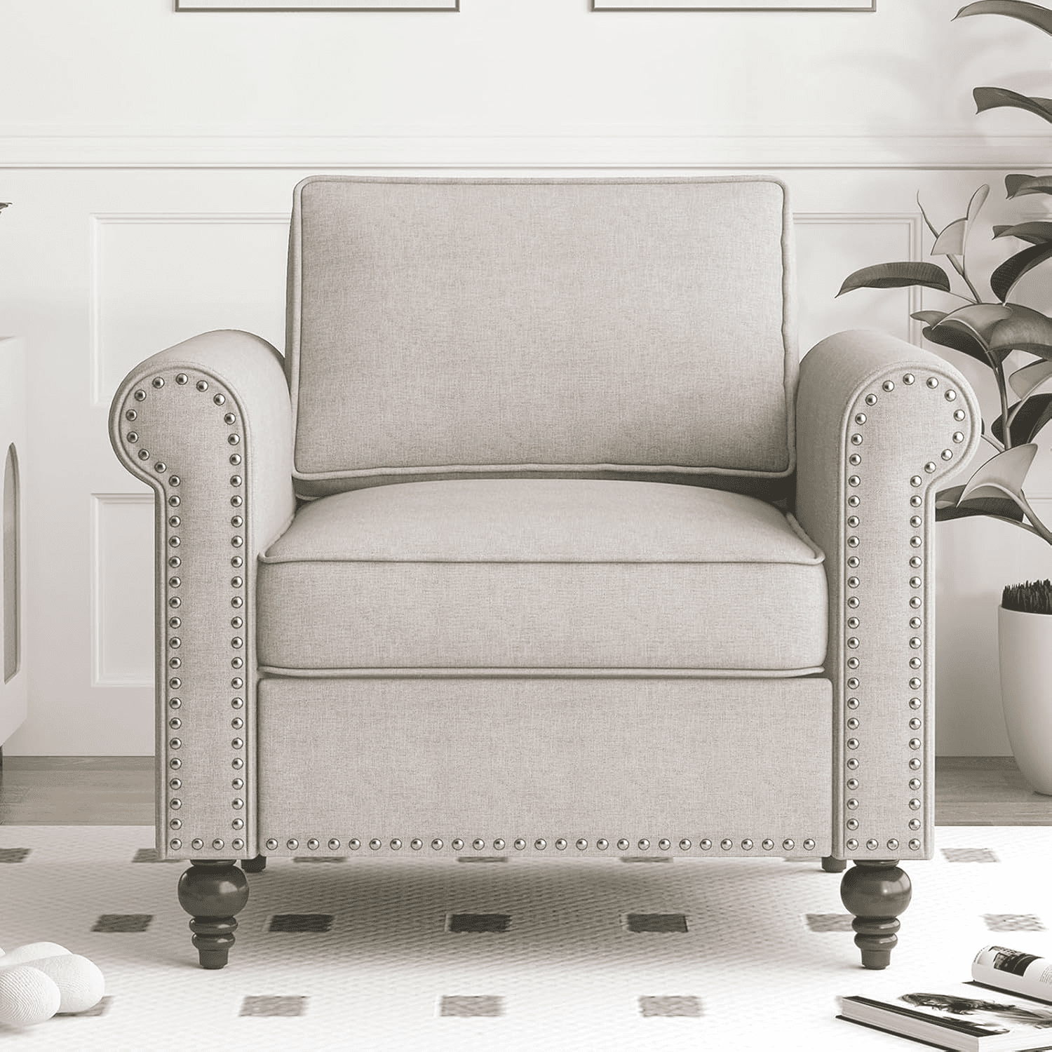 HLTJDUS Armchair Upholstered Accent Chair Couch Sofa Small Accent Chair ...