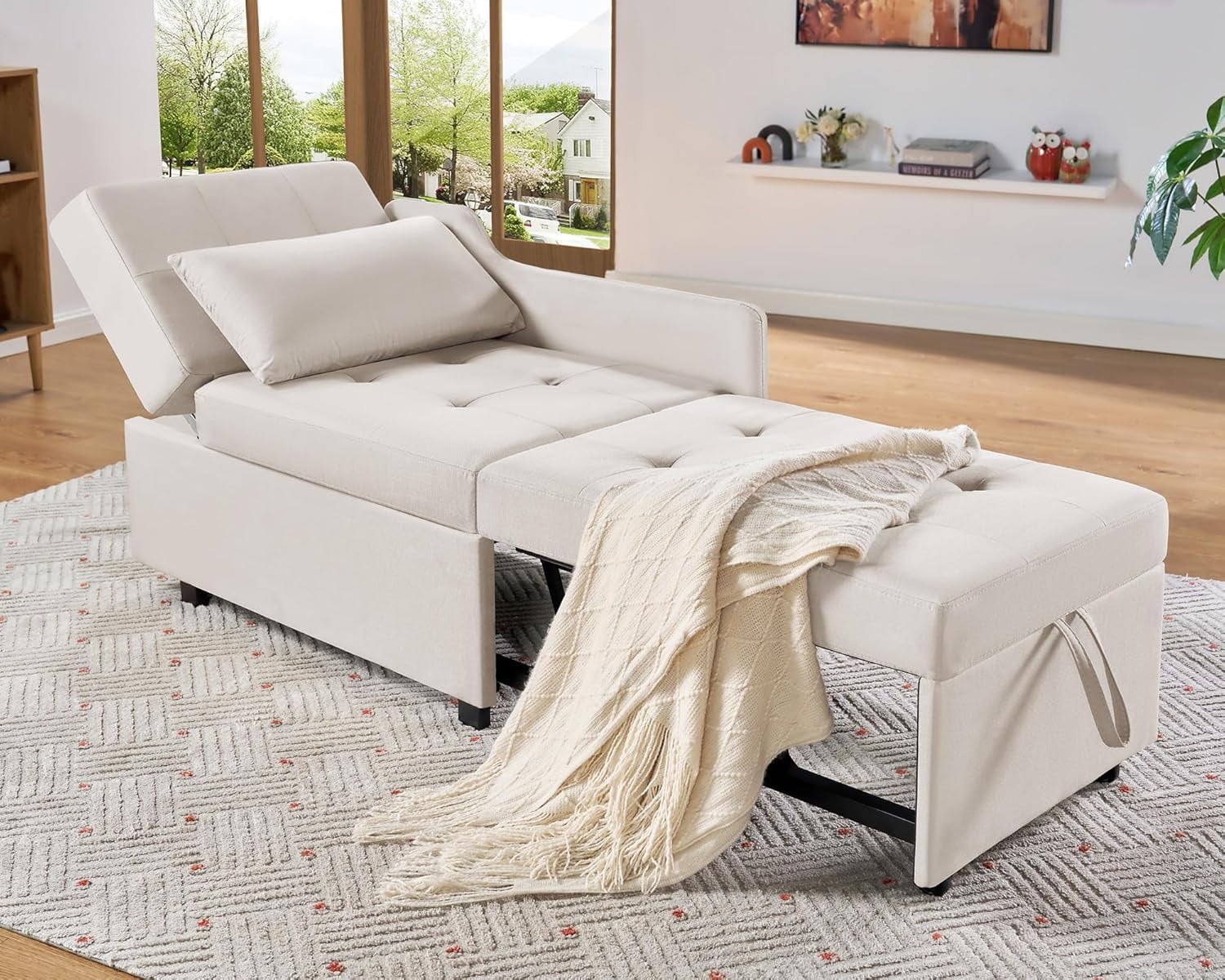 HLTJDUS Sleeper Sofa 3-in-1 Convertible Ottoman Couch Bed Futon Couch ...