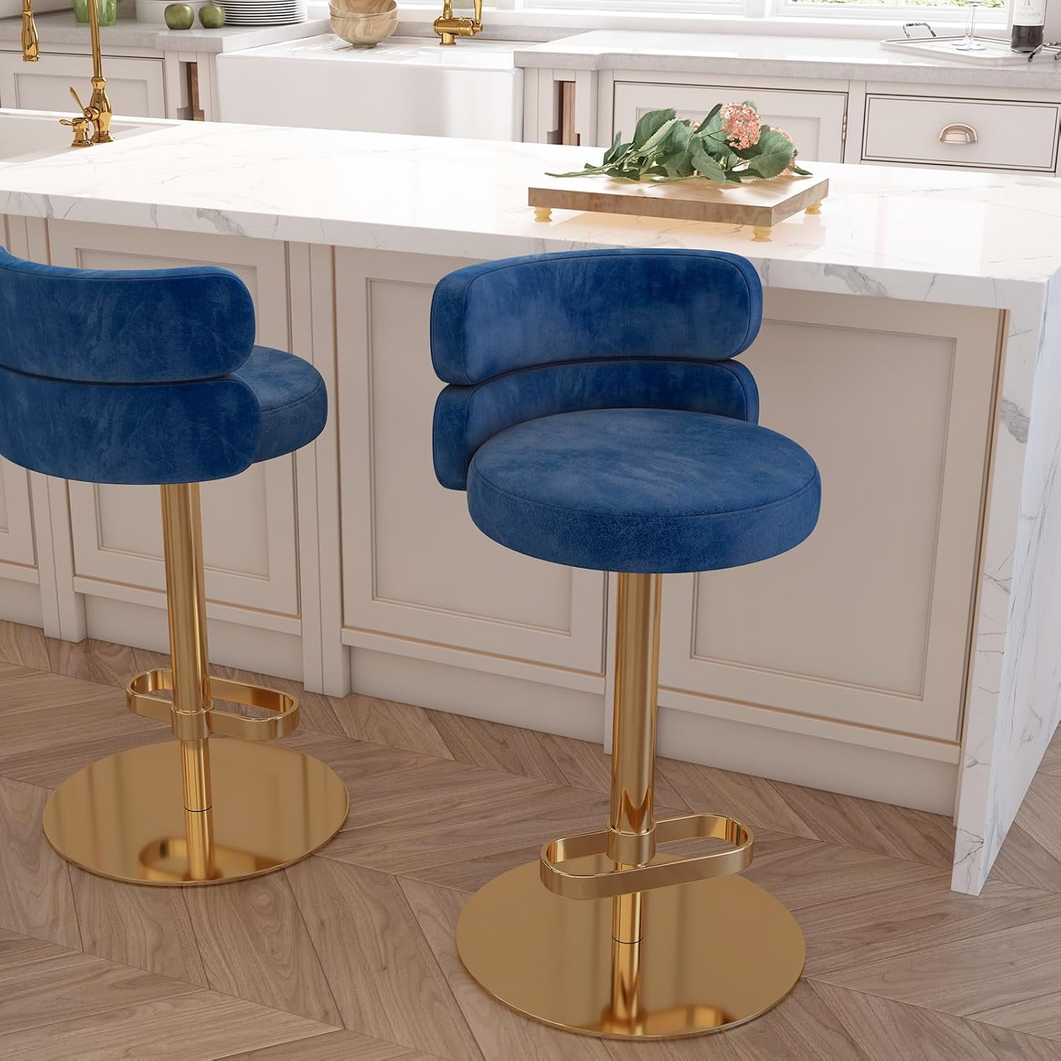 HLTJSU Bar Stools Modern Swivel Adjustable Height Kitchen Counter Bar ...