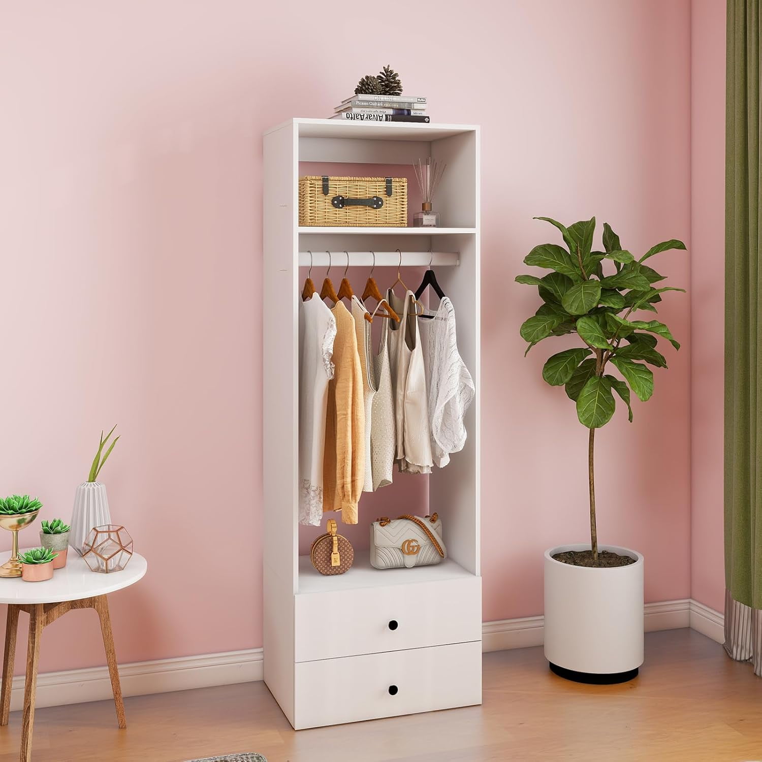 HLTJSUJ 71"H Modular Closet System with Drawers Wall Mounted Closet ...