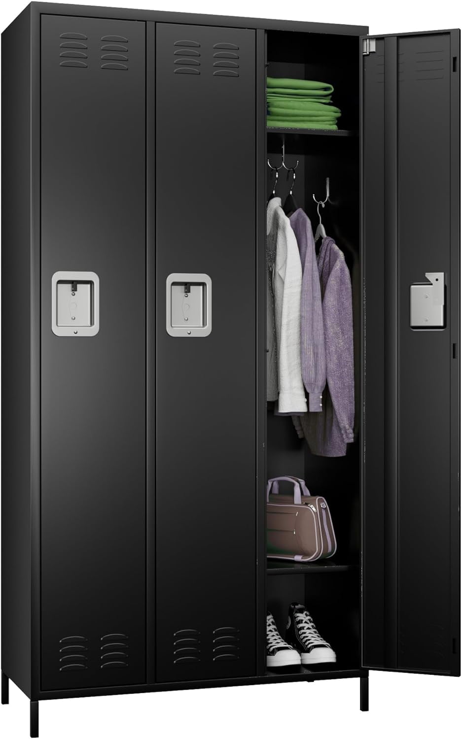 HLTJSUJ 72" H Metal Lockable Storage Locker 7 Small Doors and 1 Big ...