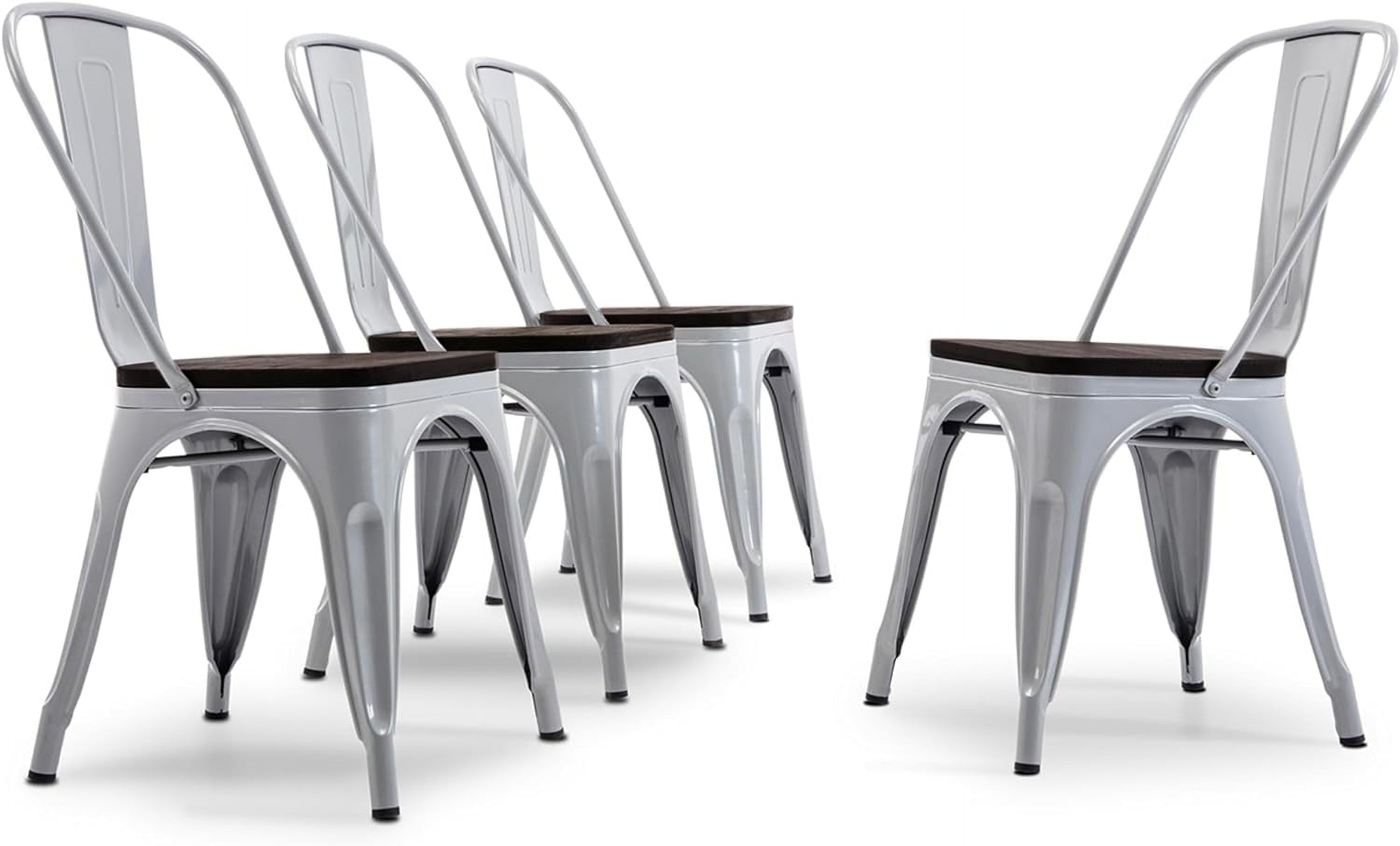 HLTJSUJ Metal Dining Chairs Stackable Metal Chairs Vintage Farmhouse ...