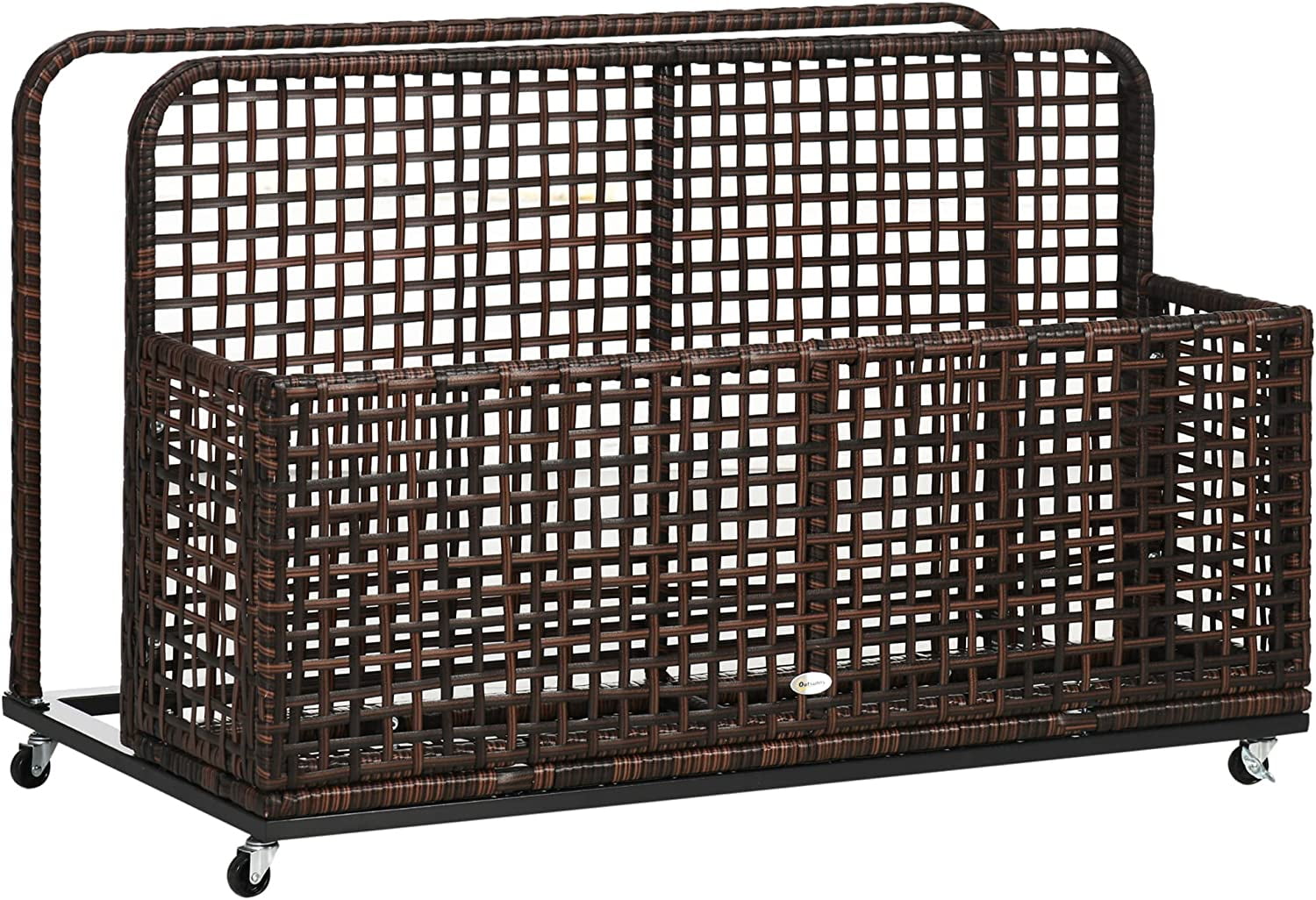 HLTNJU Wicker Pool Float Storage with Wheels Outdoor Rolling PE Pool ...