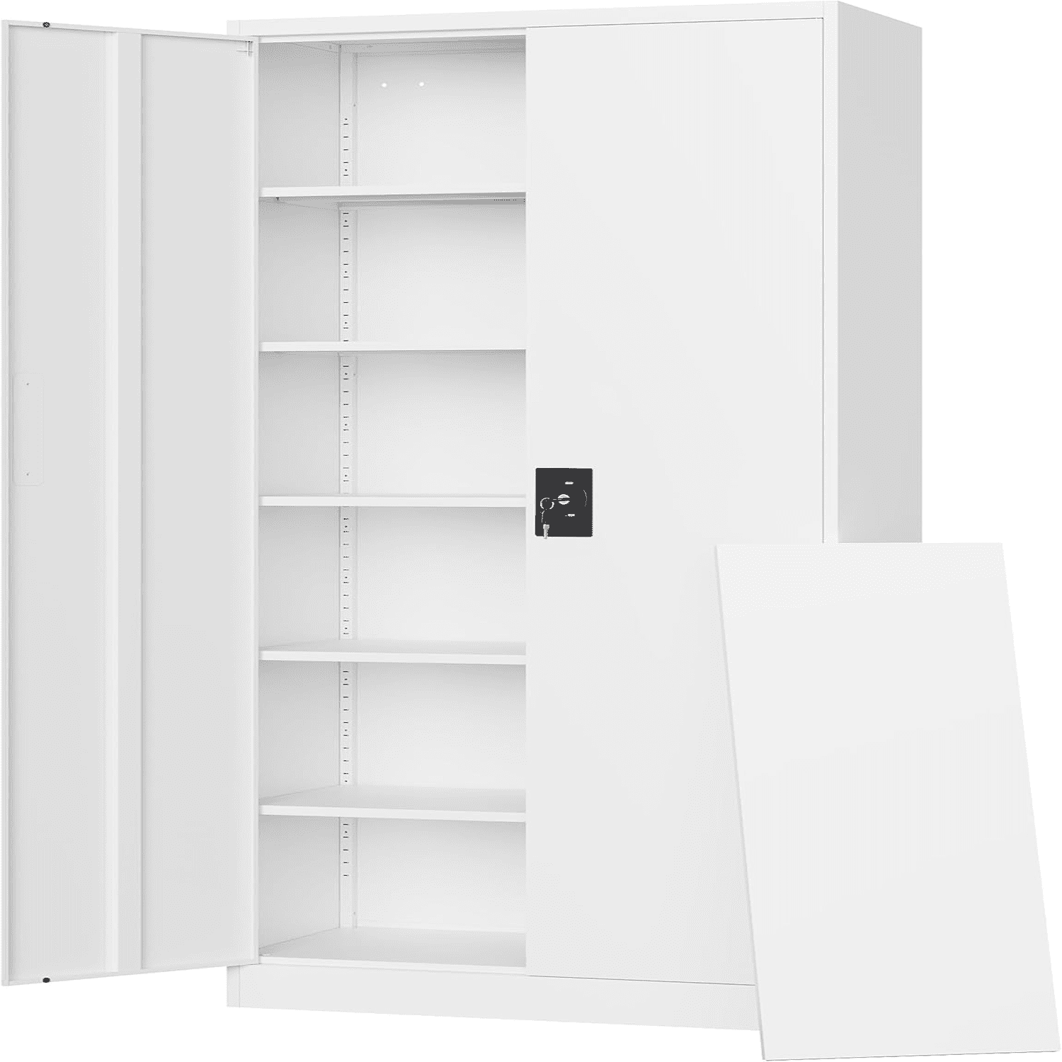 HLTSOP Metal Storage Cabinets with Lock Door 2 Adjustable Shelves ...