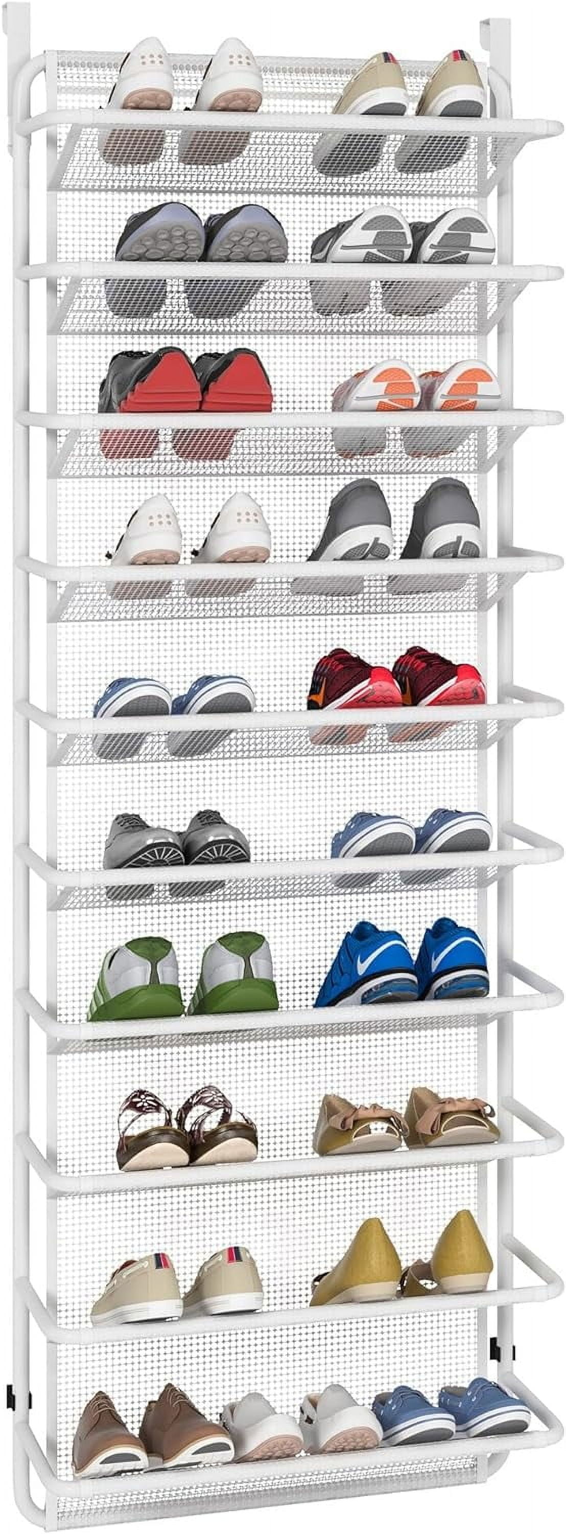 HLTUDJ 10 Tier Shoe Rack Over The Door Shoe Organizer Hanging Shoe ...