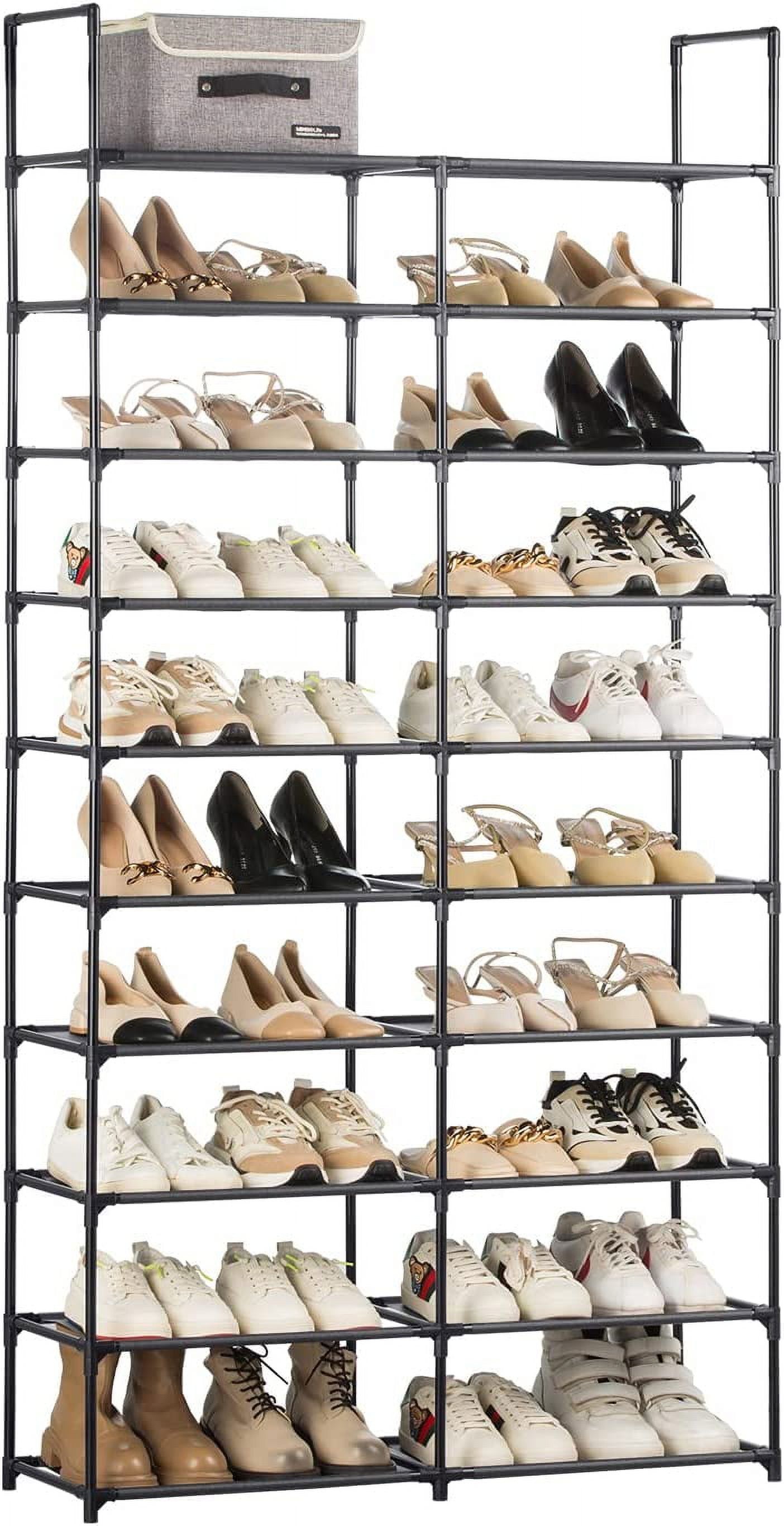 HLTUDJ 10 Tiers Shoe Rack 30-40 Pairs Large Shoe Organizer Sturdy Shoe ...