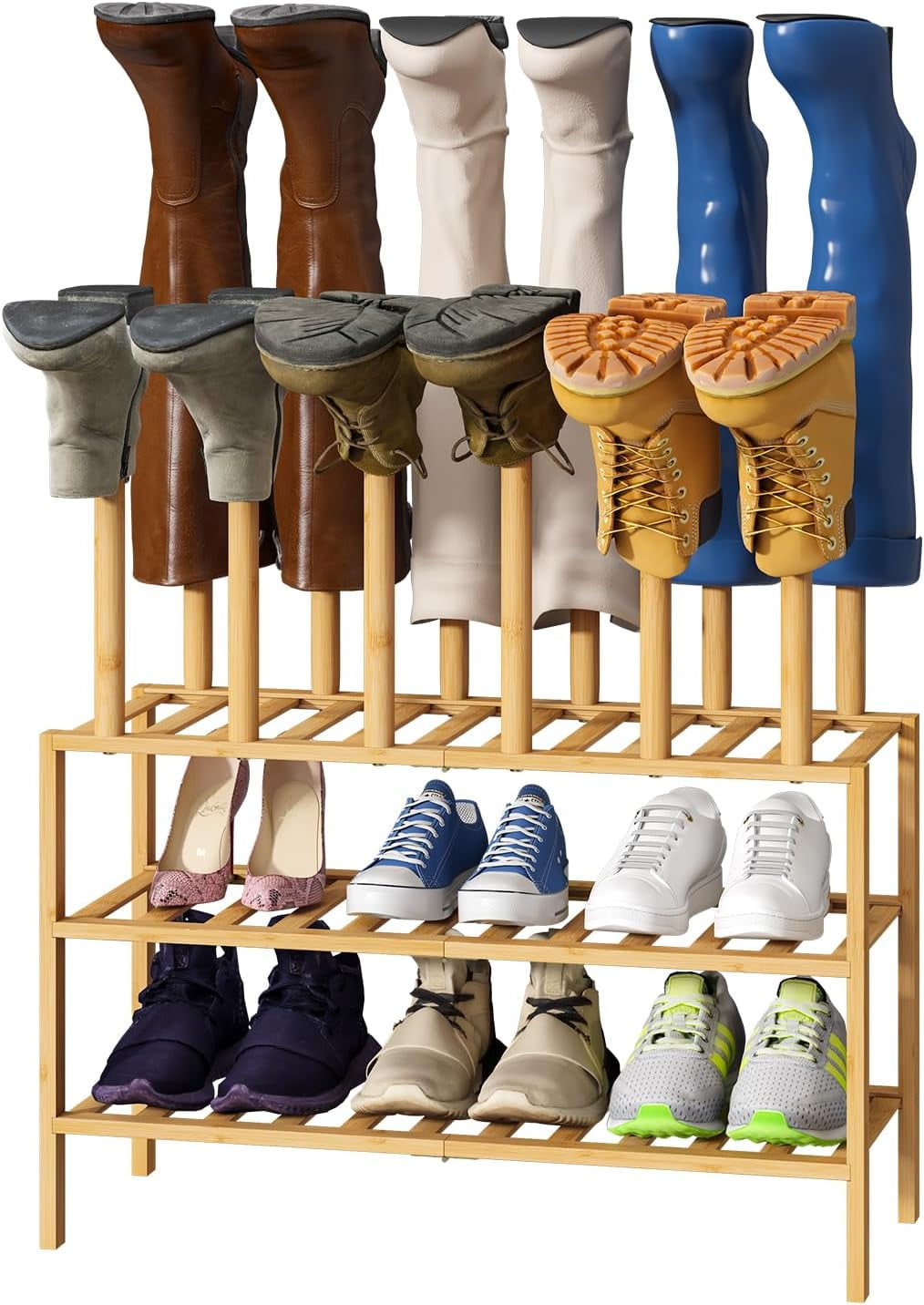 HLTUDJ Boot Rack Brown Boot Rack Organizer Tall Boots with Shoe Rack ...