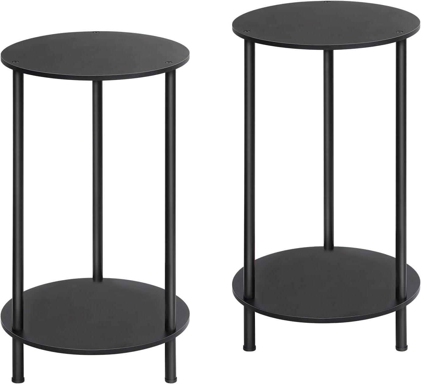 HLTUDJ End Tables Small Side 2-Tier Nightstand with Storage Shelves ...