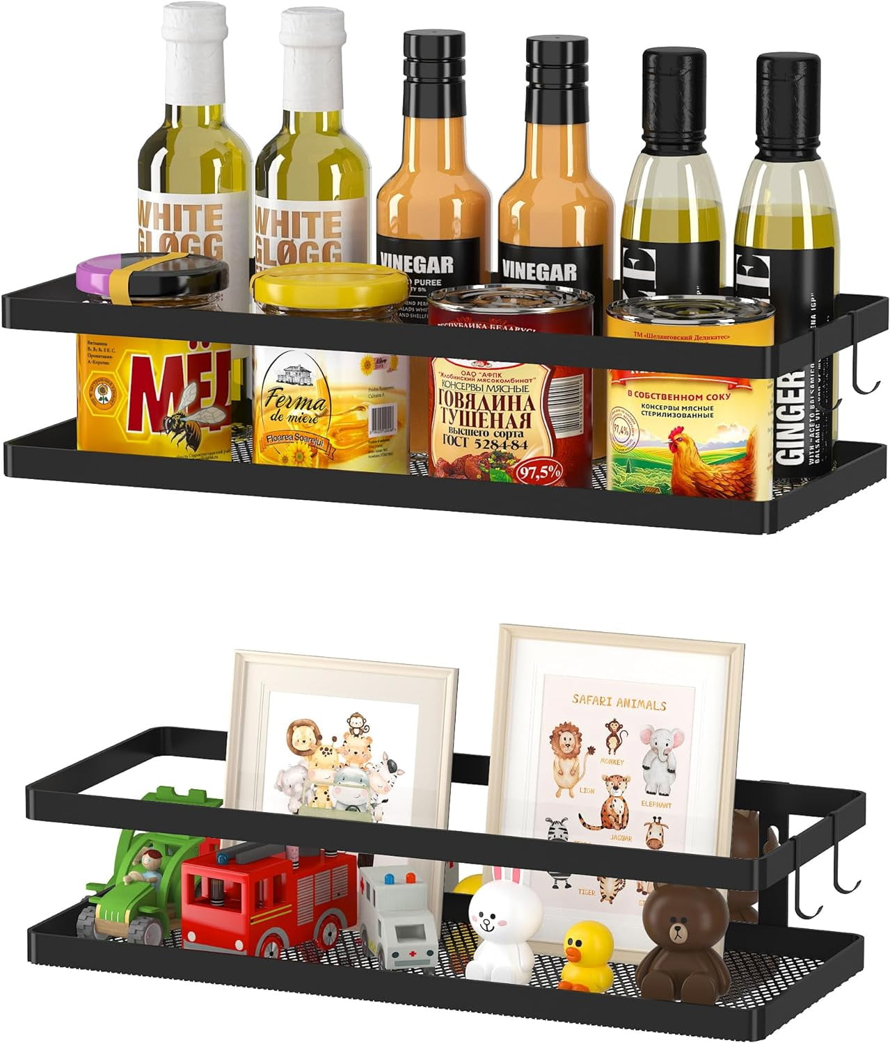 VTUBUON Hanging Storage Baskets Organizer Wall Mount Metal Wire Storage ...