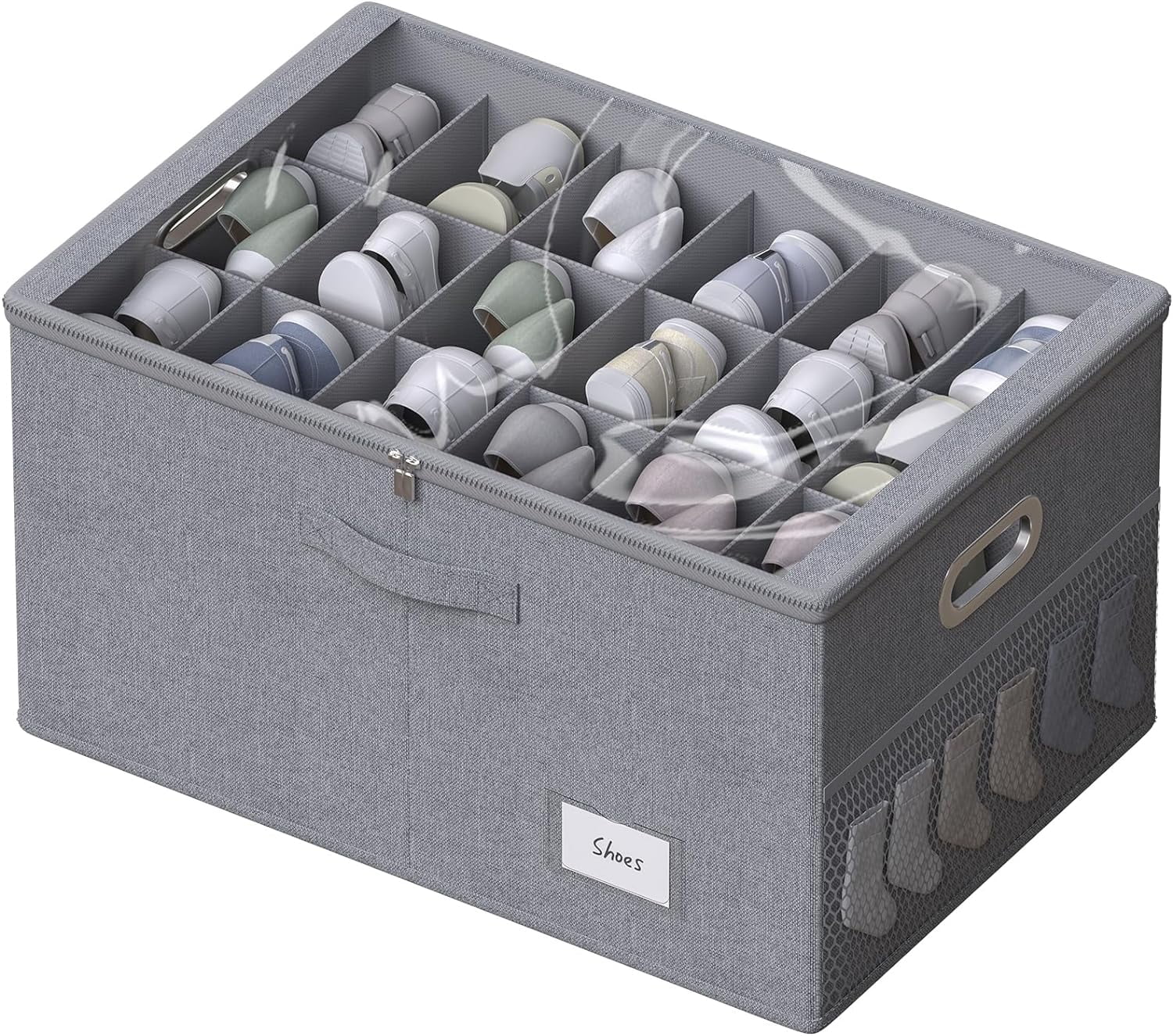 HLTUDJ Shoe Organizer for Closet Shoe Box Storage Containers Fit 18 ...