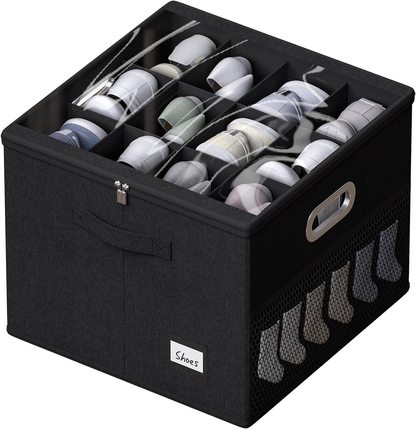 HLTUDJ Shoe Organizer for Closet Shoe Box Storage Containers Fit 18 ...