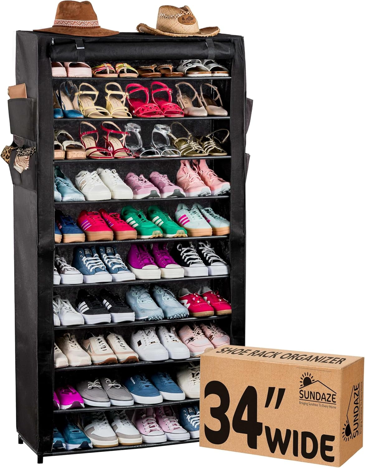 HLTUDJ Shoe Rack with Cover - 6 Tier Shoe Rack for Front Door Entrance ...