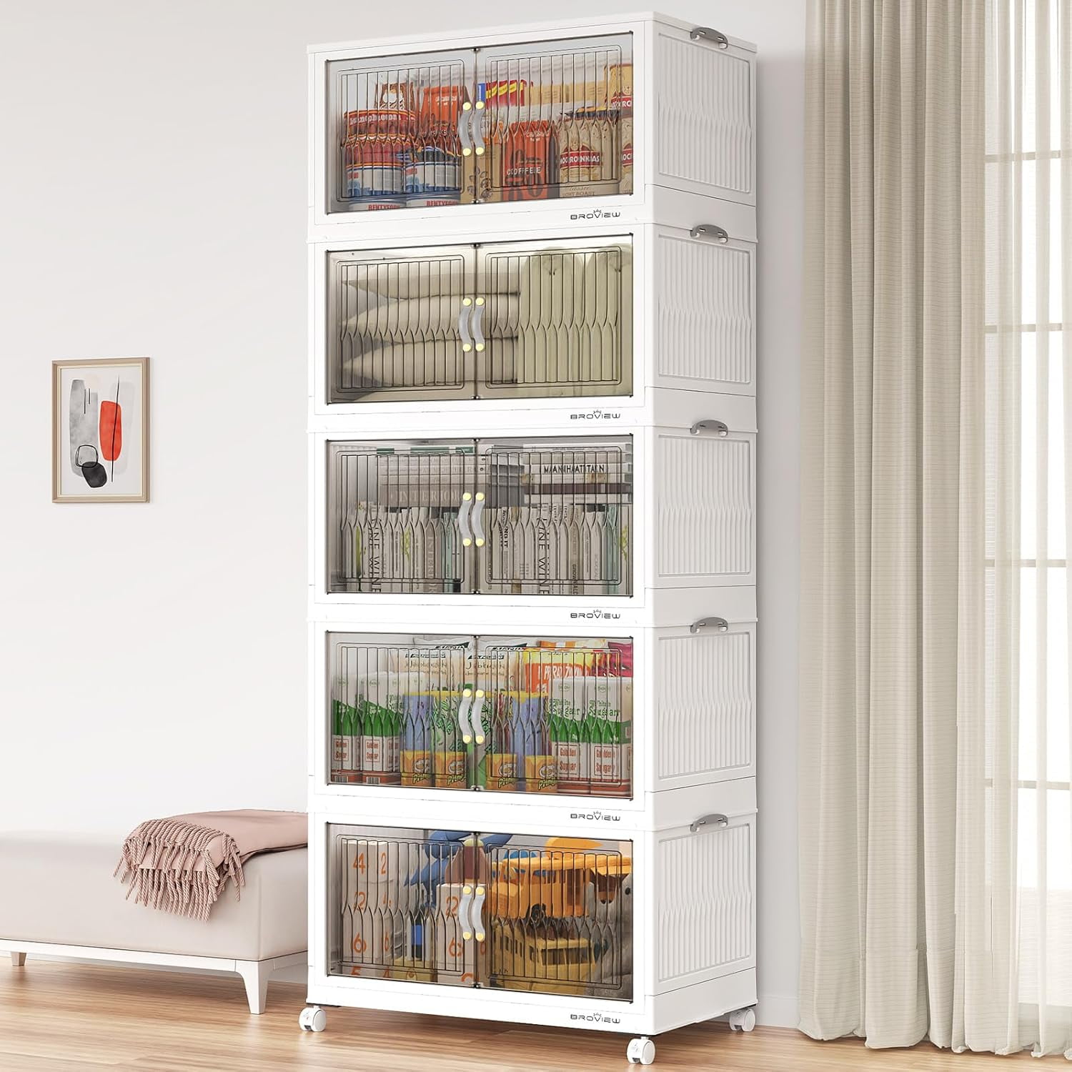 HLTUDJU 120QT Folding Storage Bins with Lid Stackable Closet Organizer ...