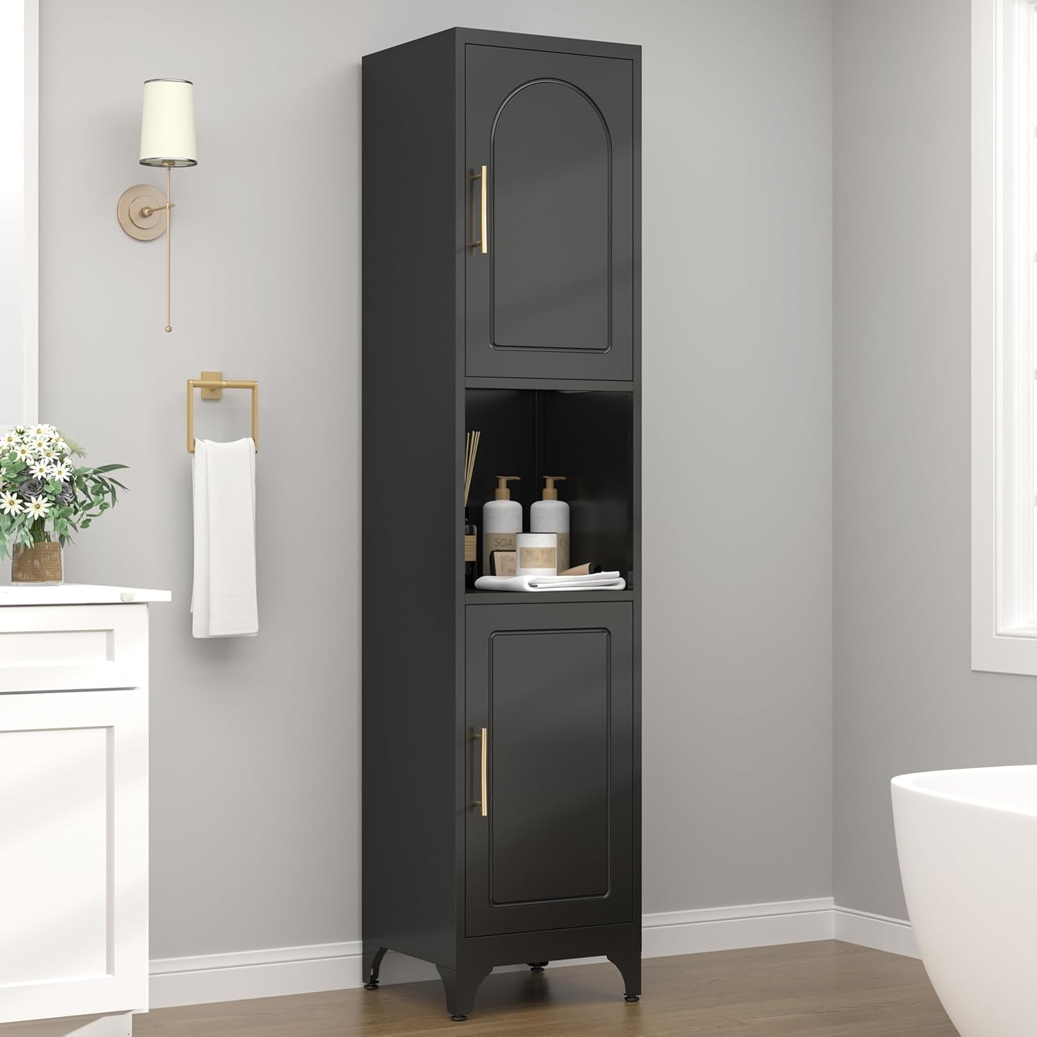HLTUDJU 75\u201D Pantry Storage Cabinet Tall Storage Cabinets with ...