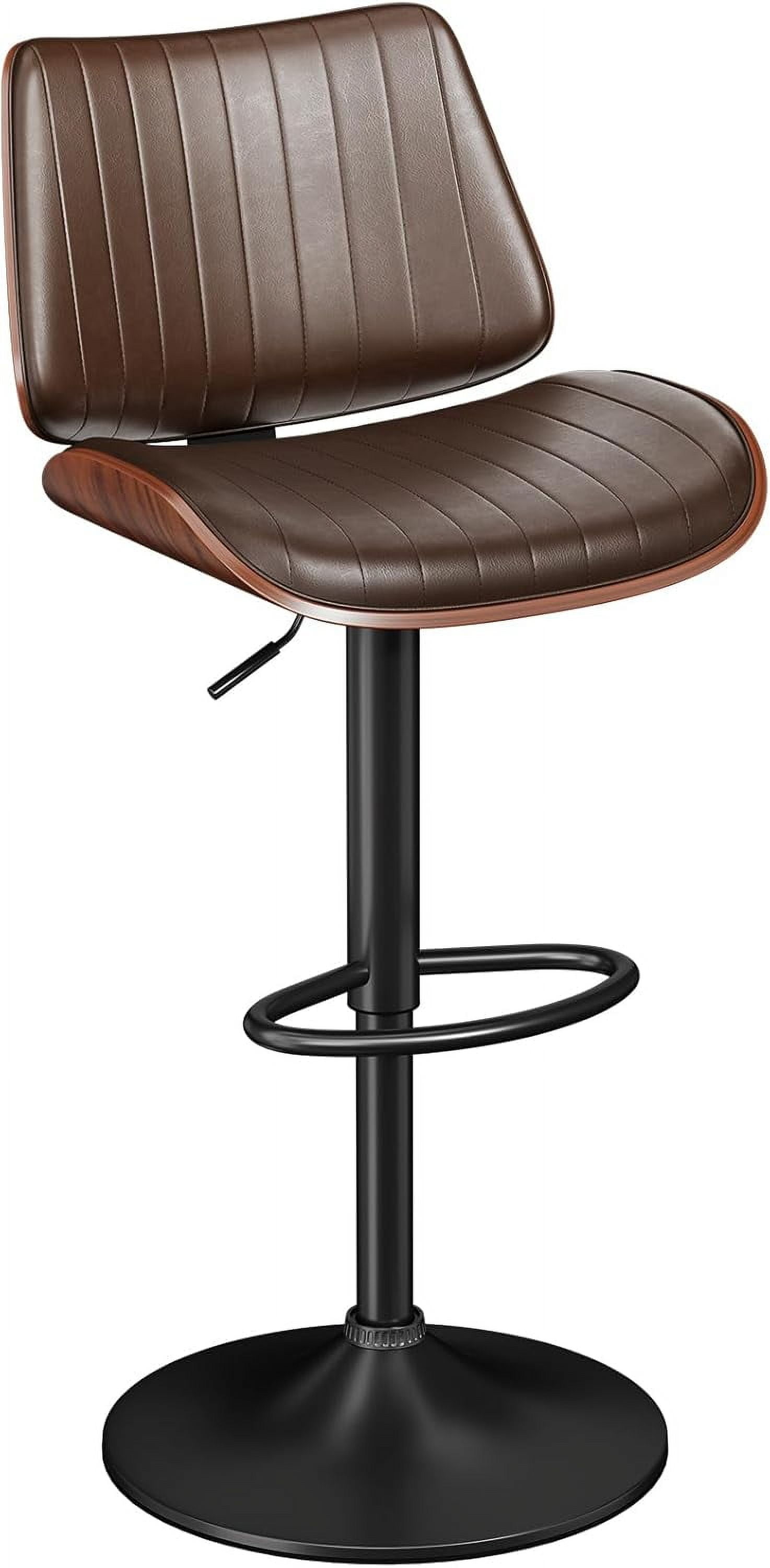 HLTUDJU Bar Stools Bar Stools with Bentwood Back and Leather Seat Bar ...