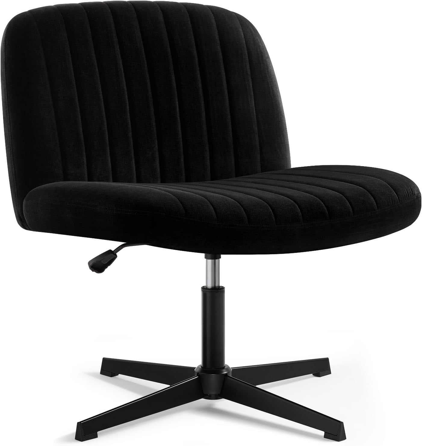 HLTUDJU Criss Cross Chair with Wheels Fabric Armless Wide Office Chair ...