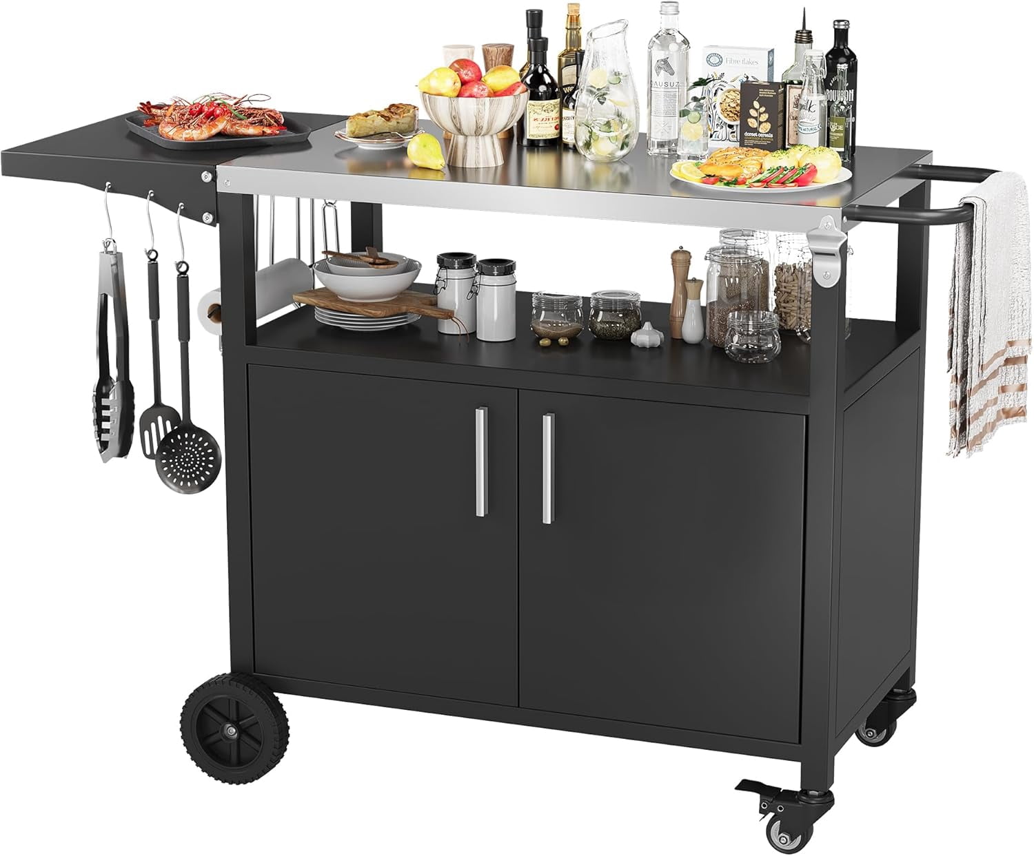 HLTUDJU Outdoor Grill Grill Cart for Blackstone Griddle/Pizza Oven BBQ ...