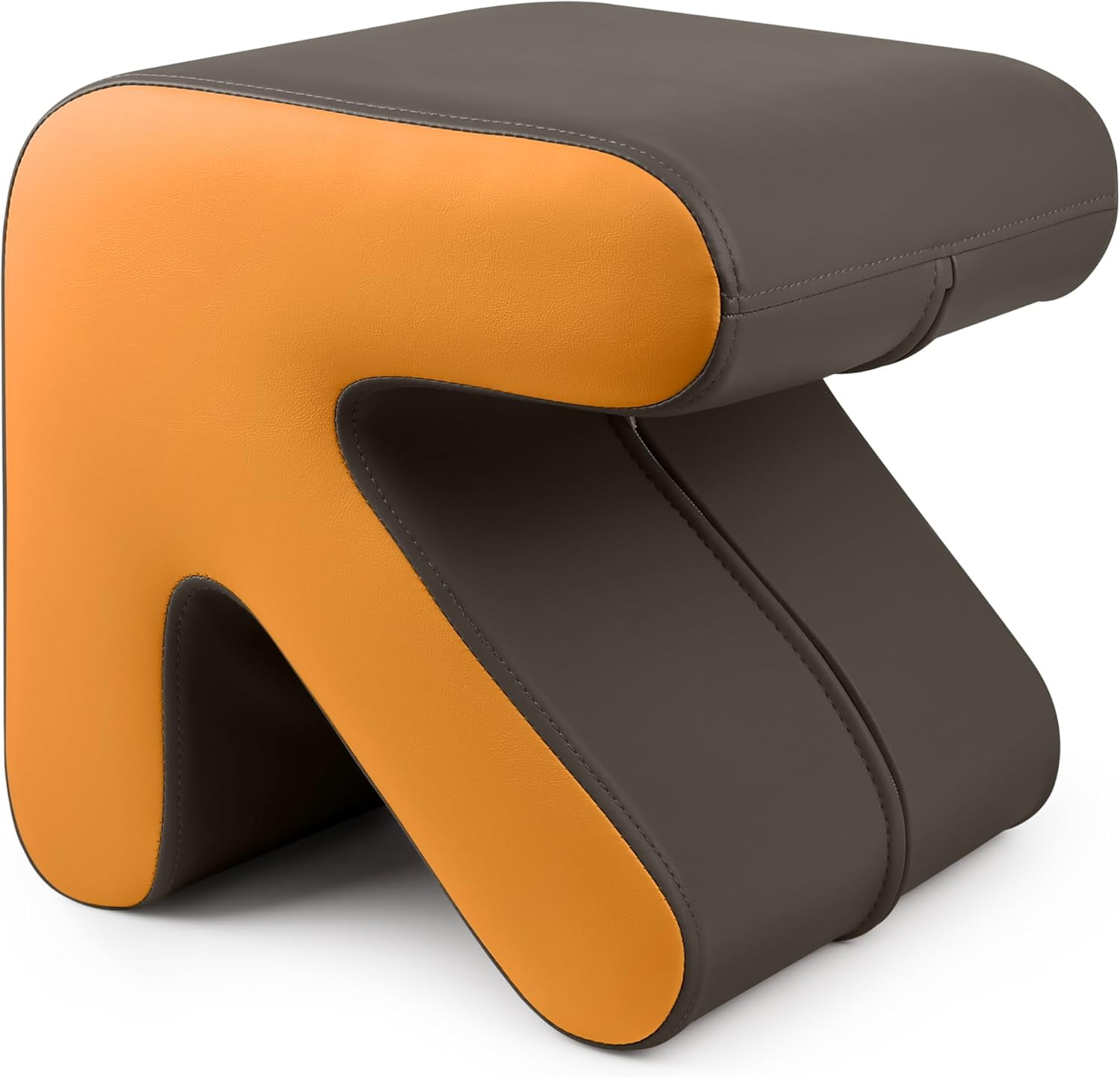 H&B Luxuries Ottoman Foot Stool with Creative Shape Napa Leather ...