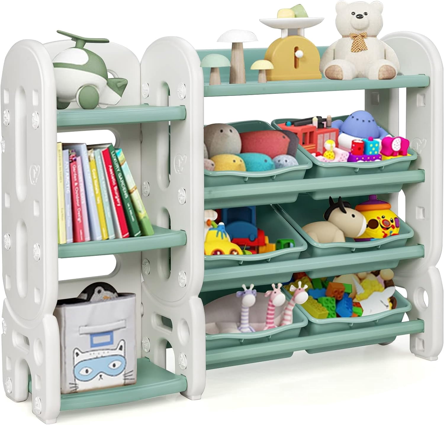 HLTYCGY Toy Storage Organizer with 6 Removable Toy Bins 4-Tier Muti ...