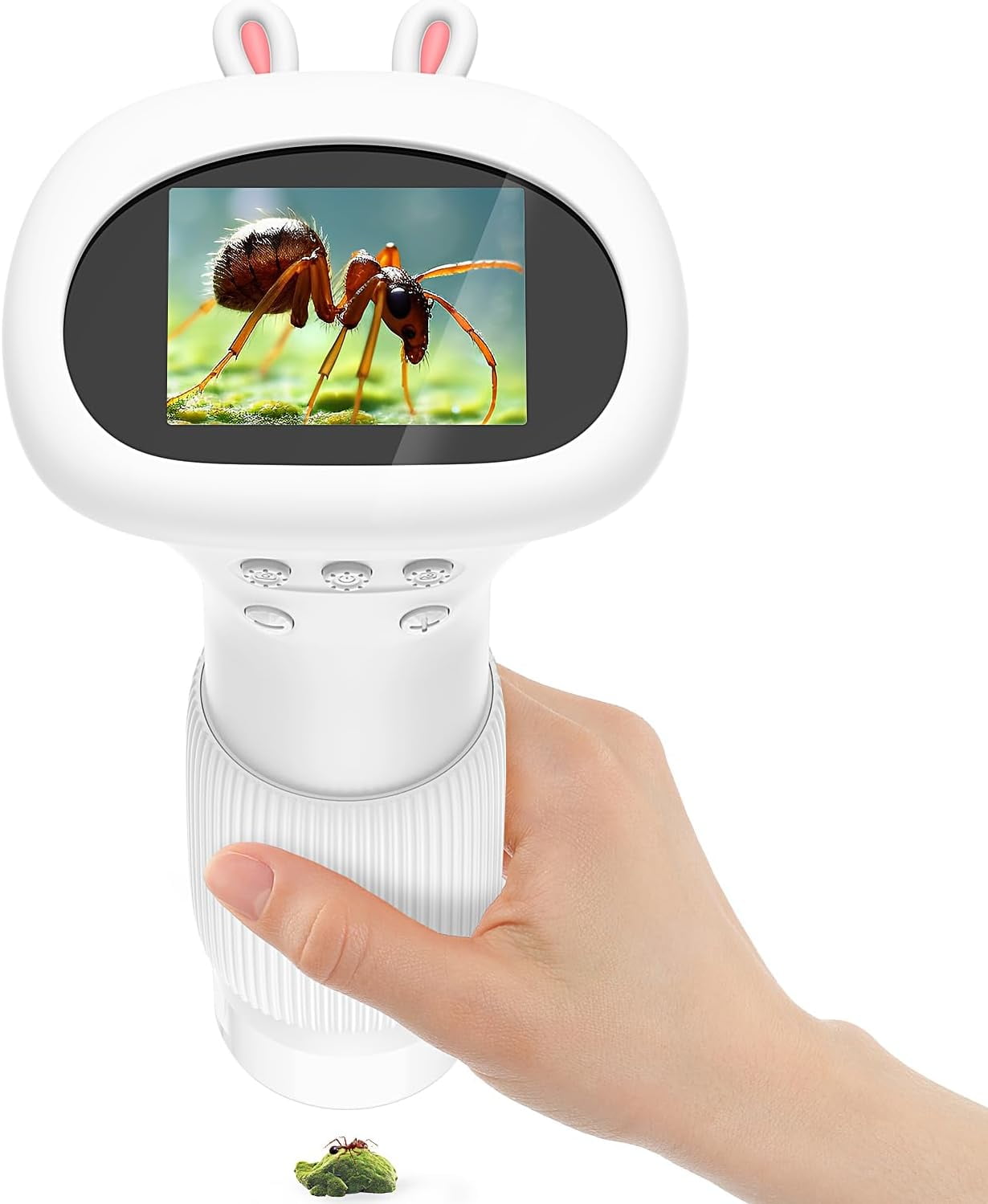 HLUFFY Kids Microscope Portable with 2'' Screen - 200X Mini Digital ...