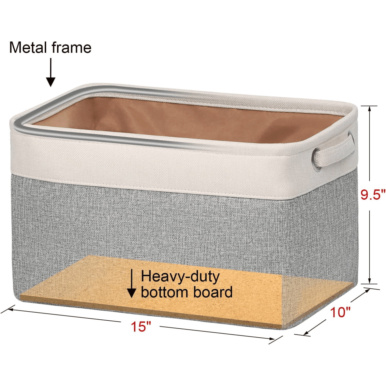 HLZZZAN Foldable Storage Bin Collapsible Basket 12" x 10" x 9.5" Cube ...