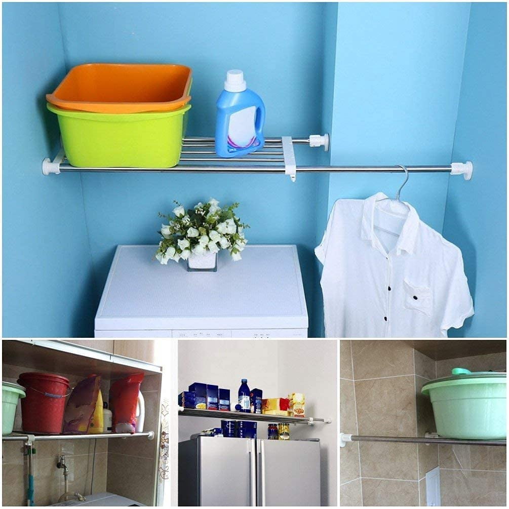 HLZZZLZ Expandable Closet Tension Shelf Storage Rack Heavy Duty ...