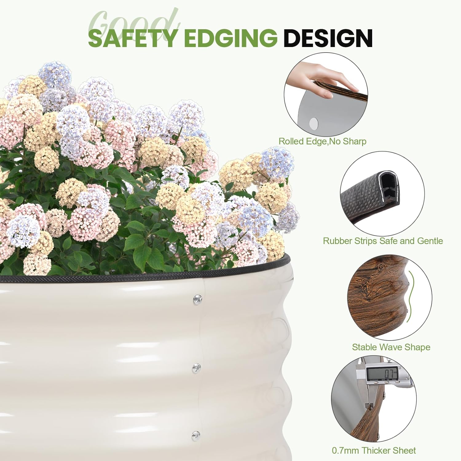 HLZZZLZ Round Raised Garden Bed - 2Pcs 2x2x1ft Galvanized Steel Planter ...